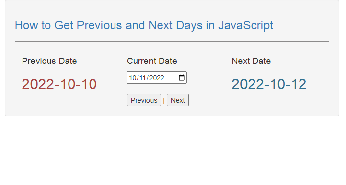How To Get Previous And Next Days In Javascript Sourcecodester 8352